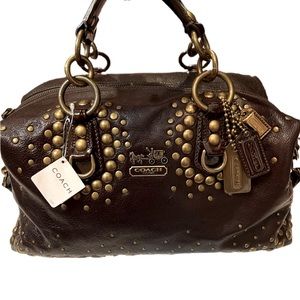 Coach | Bags | Nwt Coach Madison Leather Studded Large Sabrina Bagbrown ...